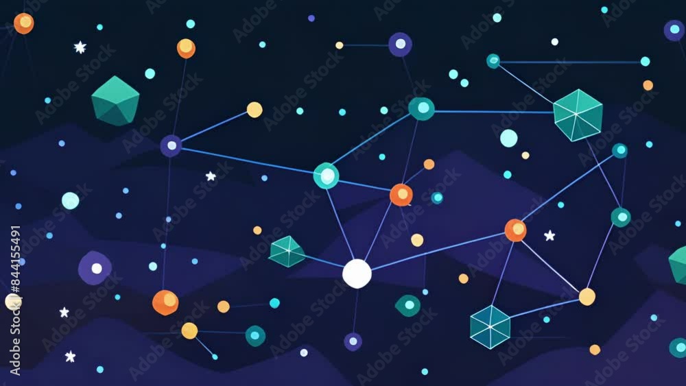 Data constellations tered throughout the endless void mapping out the ...