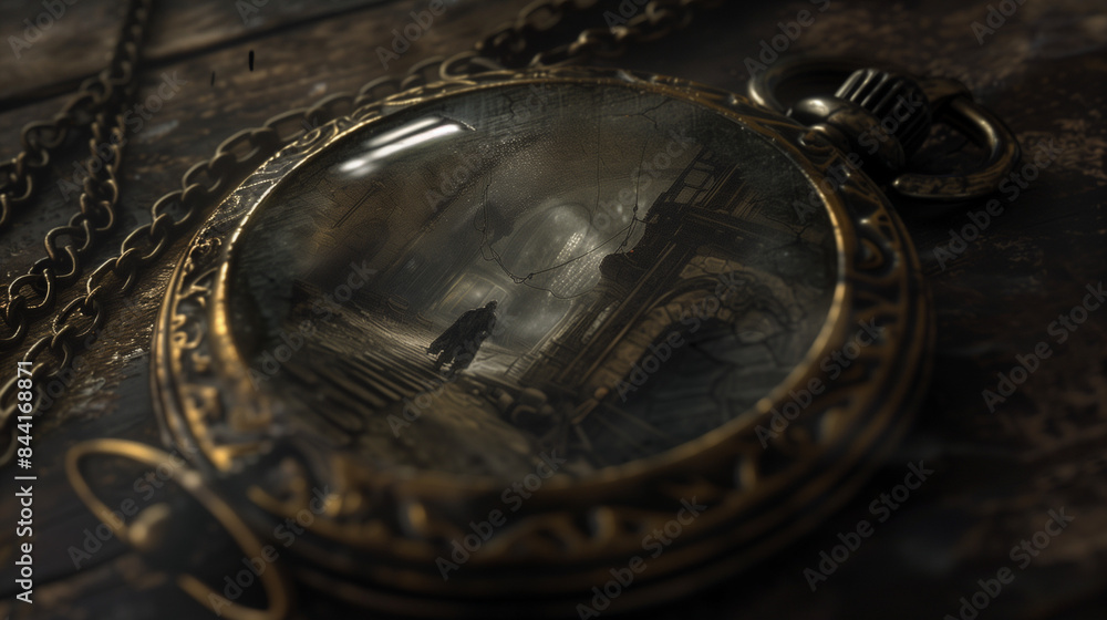 An old, dusty pocket watch that, when opened, transports the holder to ...