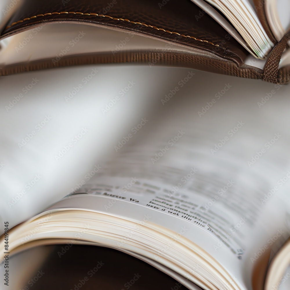 Macro photography of a sophisticated book layout, where ample white ...