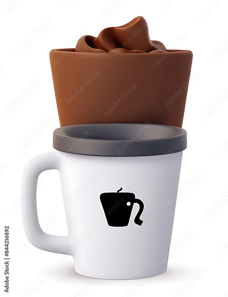 Minimalistic 2d Plain Coffee cup or mug graphics for a logo or a t ...