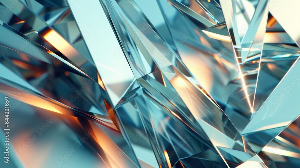 Reflective surfaces of geometric prisms creating a mesmerizing and ...
