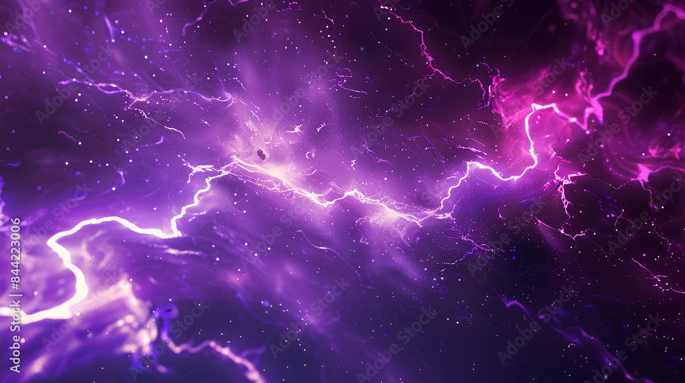 Purple Lightning bolt strike set. Isolated white background. Zeus, God ...