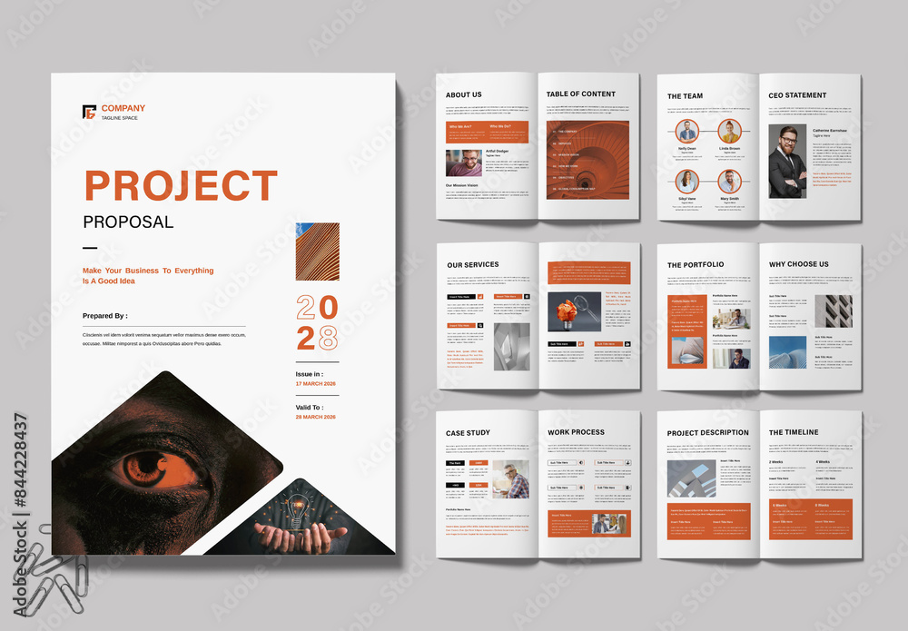 Project Proposal Template Design Layout Stock Template | Adobe Stock