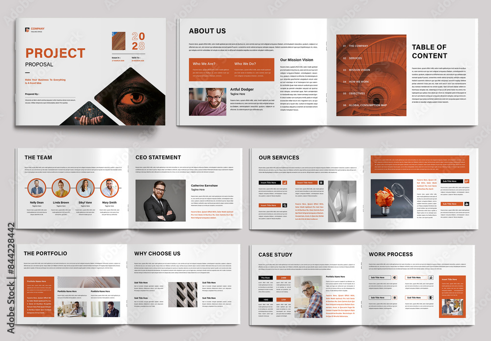 Project Proposal Template Design Landscape Stock Template | Adobe Stock