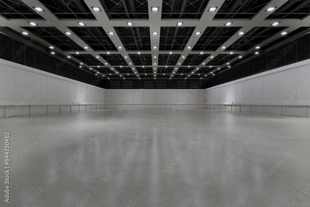 Empty hall exhibition centre.The backdrop for exhibition stands, booth ...