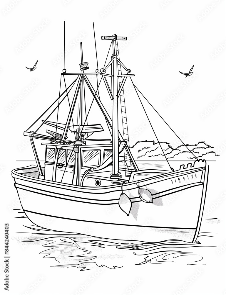 Ship on the water - Coloring Pages for All Ages: Transportation ...