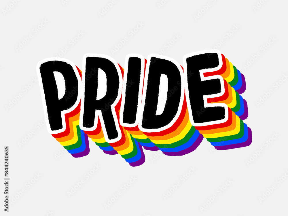 LGBT pride art on white background. template for poster, social network ...