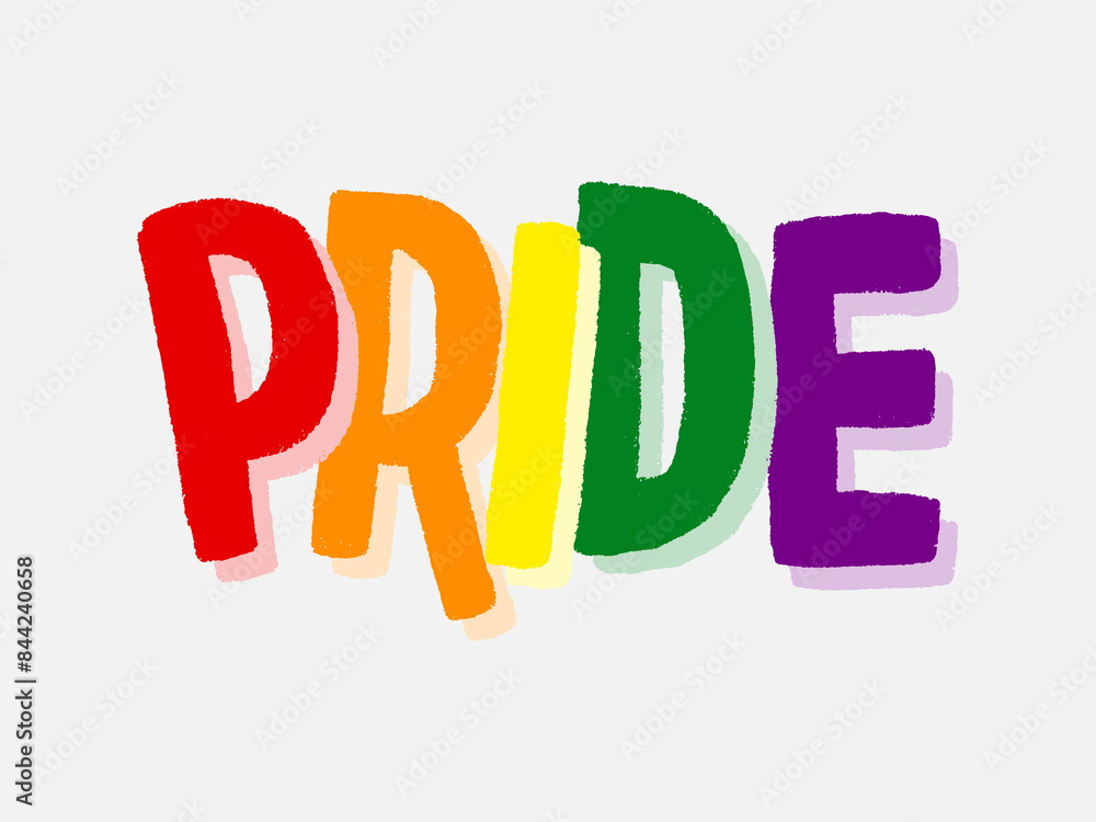 LGBT pride art on white background. template for poster, social network ...