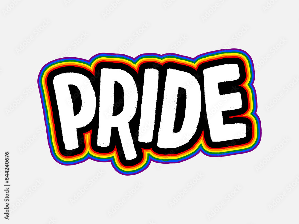 LGBT pride art on white background. template for poster, social network ...