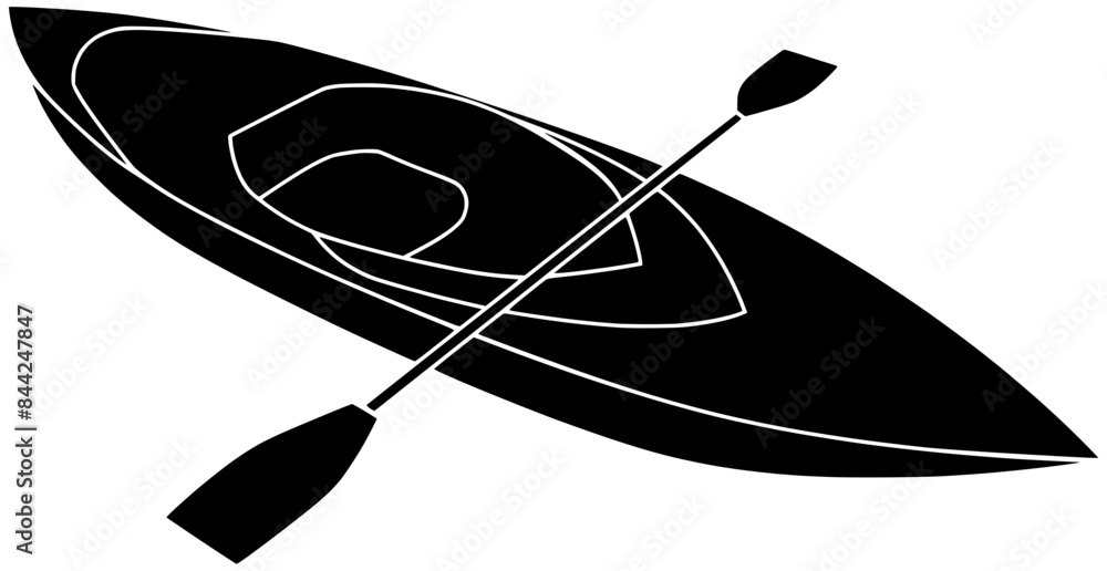 paddle illustration canoe silhouette kayak logo boat icon sport outline ...