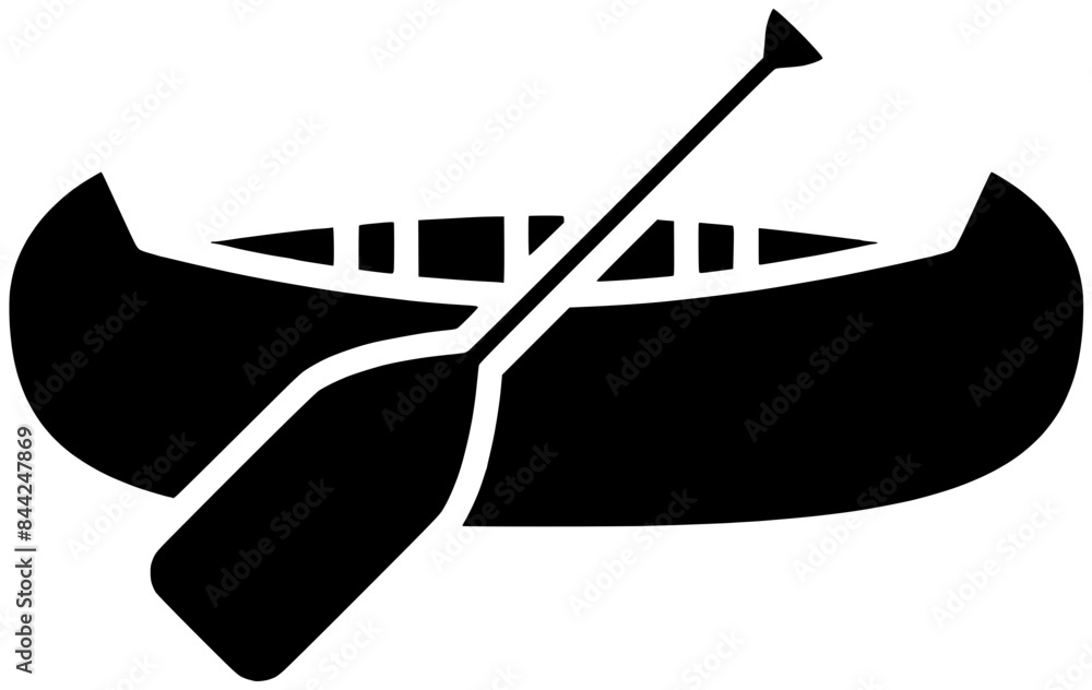 paddle illustration canoe silhouette kayak logo boat icon sport outline ...
