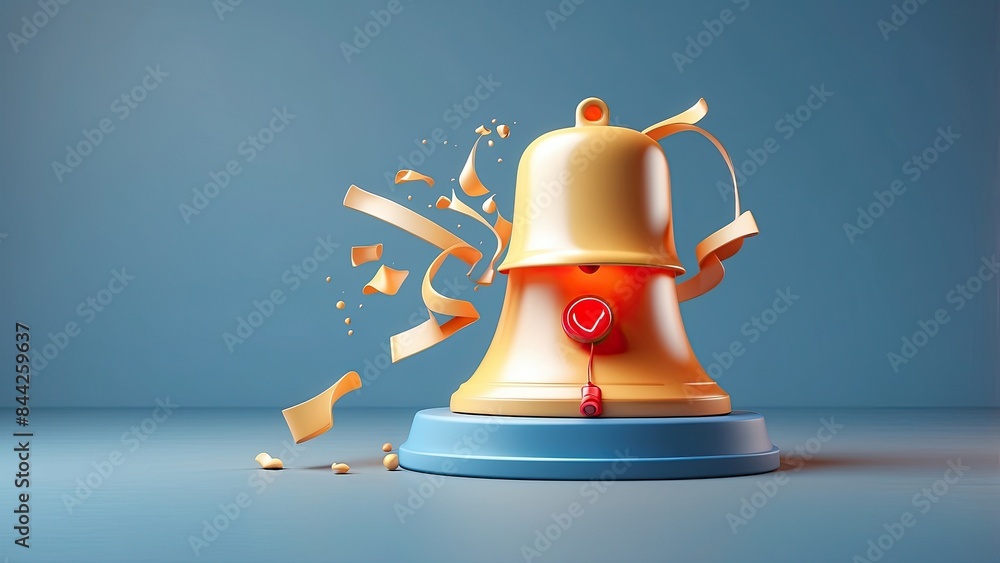 3d minimal turn-on notification concept. New update reminder. New ...