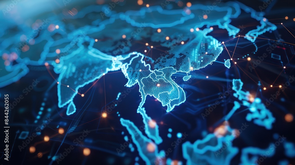 Global International Connectivity Background/Connection lines Around ...