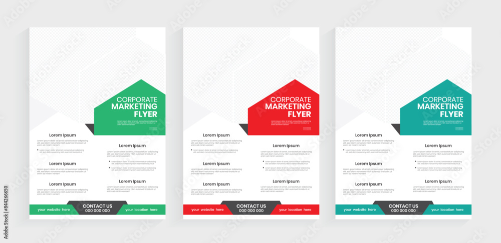 New style a4 flier design with editable EPS-10 source file. Print ...