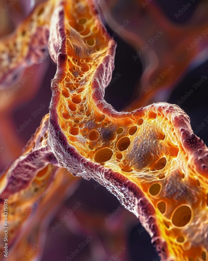 Foto de Close-up microscopic cross-section of an artery reveals the ...