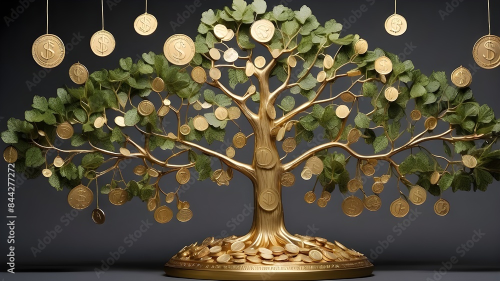 Incorporate visual elements that symbolize wealth, money, and ...