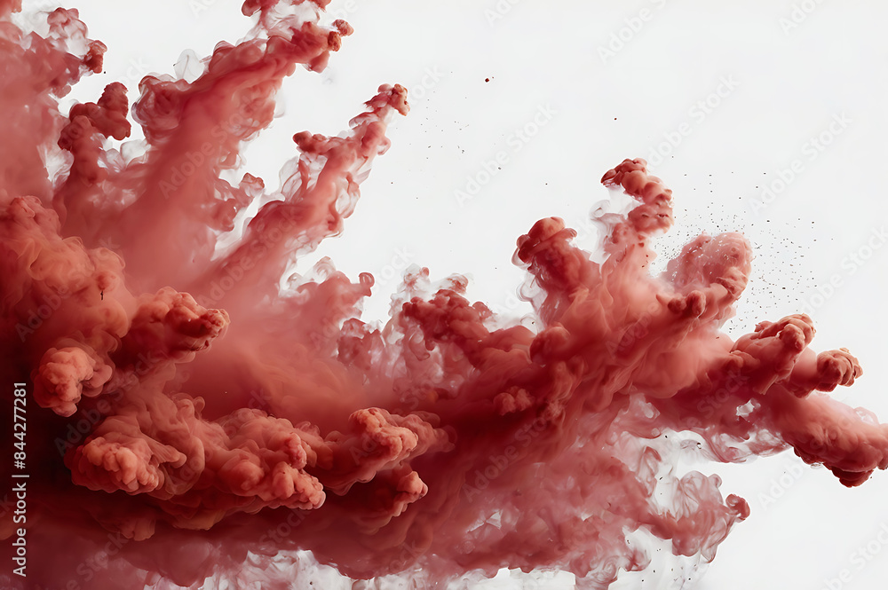 Red Fog or smoke color isolated transparent special effect. Abstract ...