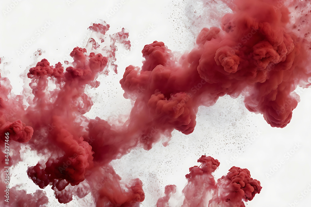 Red Fog or smoke color isolated transparent special effect. Abstract ...