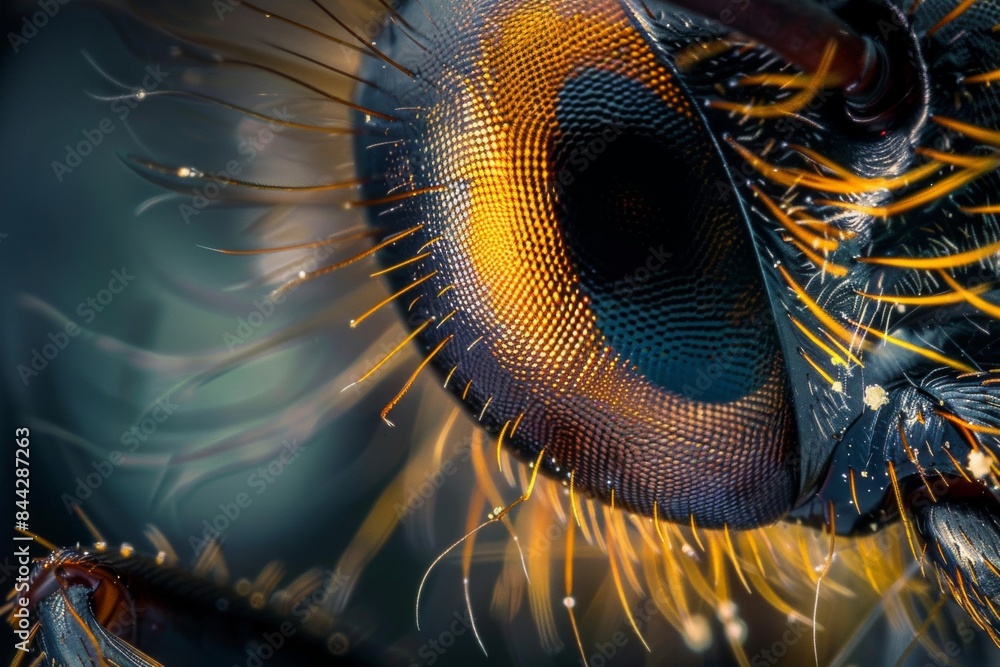 A close-up microscopic look at an ant's eye reveals the complex ...