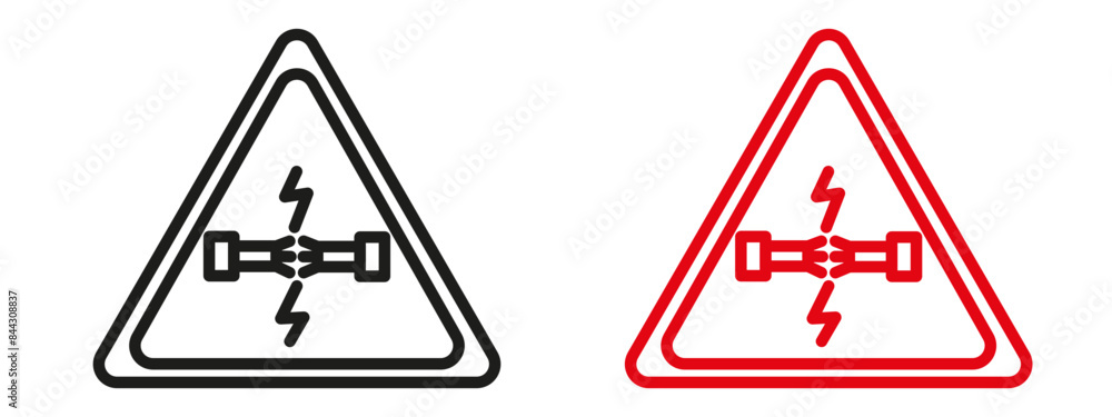 Electrical Short Circuit Icon for Safety Warnings, Hazard Prevention ...