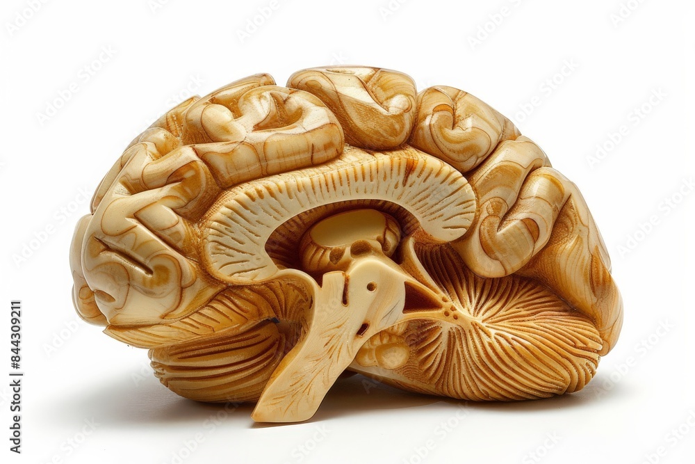 A realistic photo of a plastic model of the pineal gland, highlighting ...