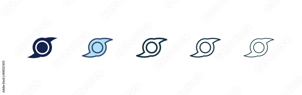 Vetor de Hurricane icon set. typhoon vector symbol. sea cyclone sign ...