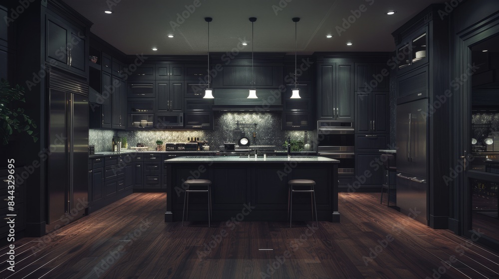 Dark kitchens are adorned with elegant dark cabinets that exude ...