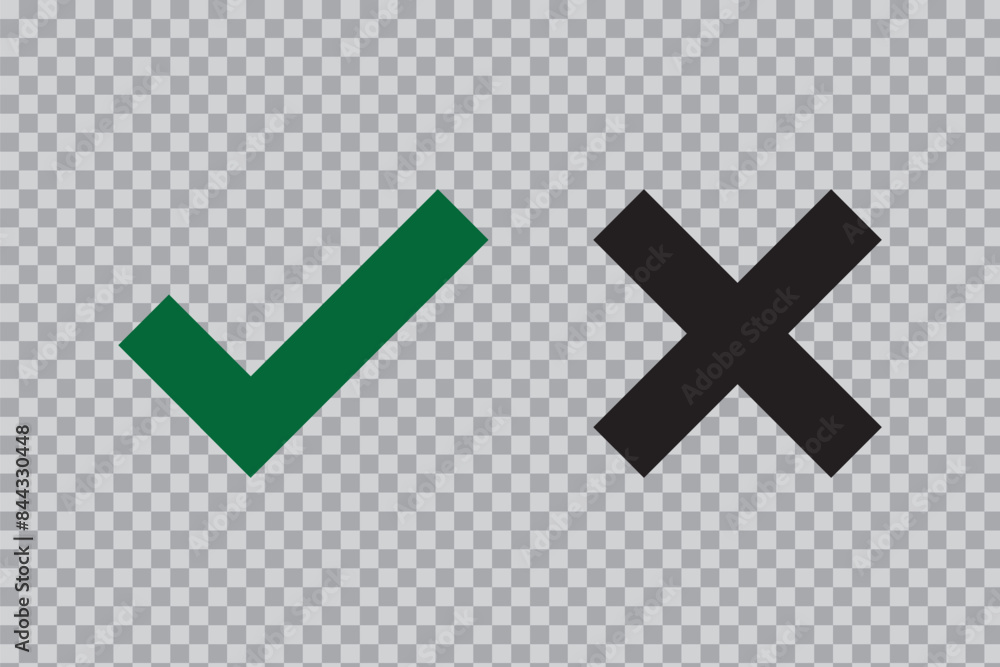 Grafika wektorowa Stock: Checkmark icon set.Red and green check mark ...