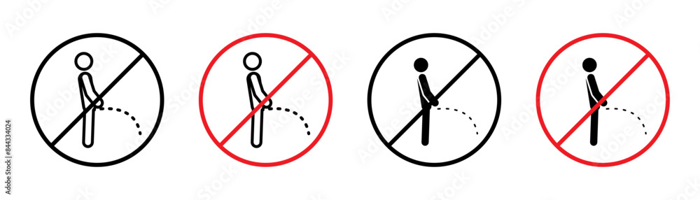 This ban piss sign prohibits urinating in public places, featuring a ...