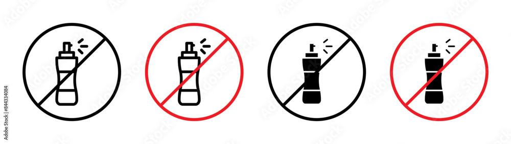 This no aerosol spray sign forbids the use of aerosol sprays, with a ...