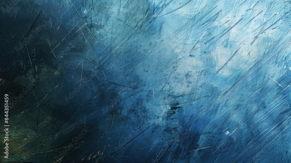 Blue metal sheet with scratch marks, showing its surface texture. Stock ...