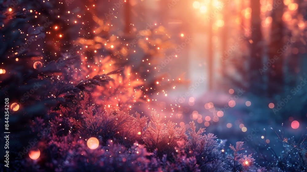 Enchanted Forest of Ethereal Lights and Shimmering Crystals - Hyper ...