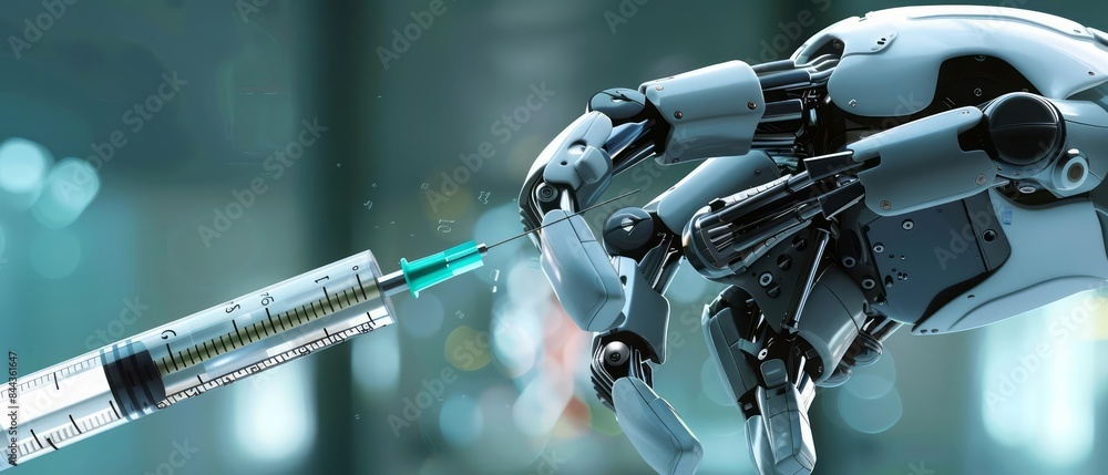 Antiinflammatory medication being administered by a sleek, robotic ...