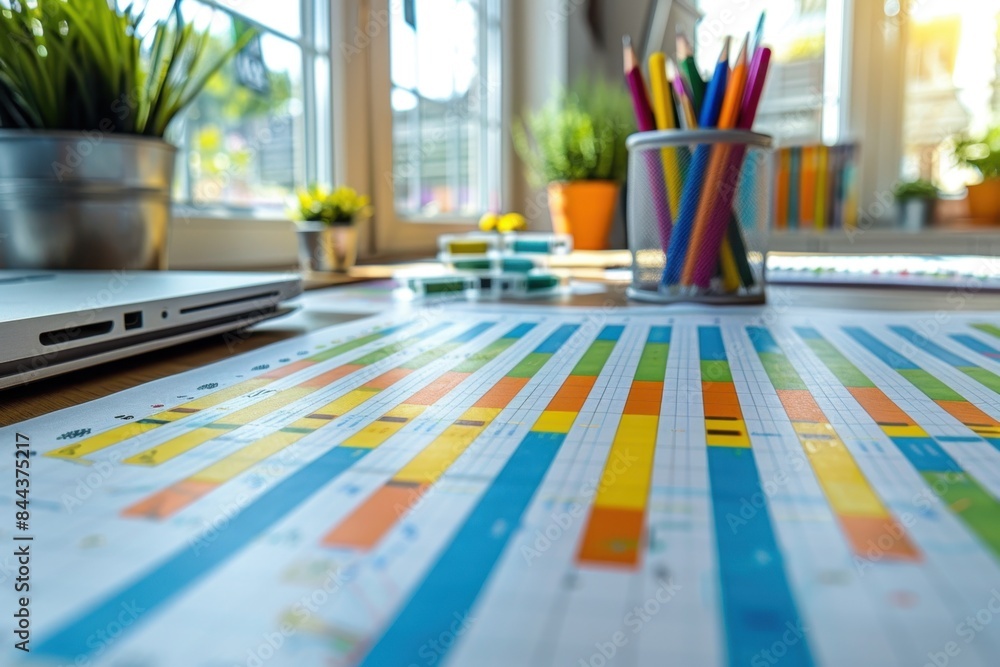 Project management office with Gantt charts, project plans, and ...