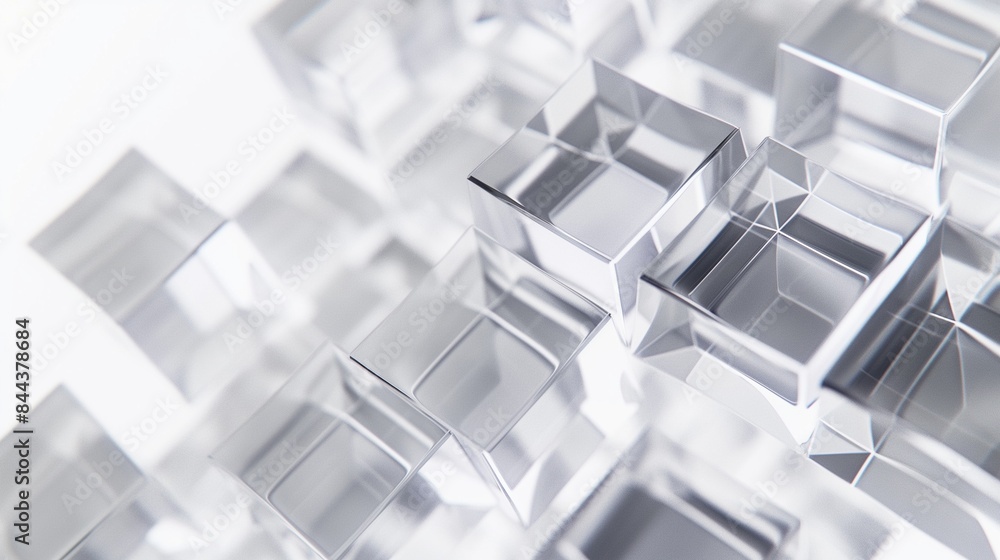 A series of nested, transparent cubes creating an optical illusion of ...