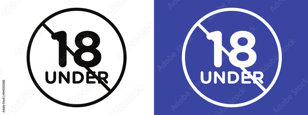 No Minors Allowed Sign Age Restriction Icon for Specific Zones Stock ...