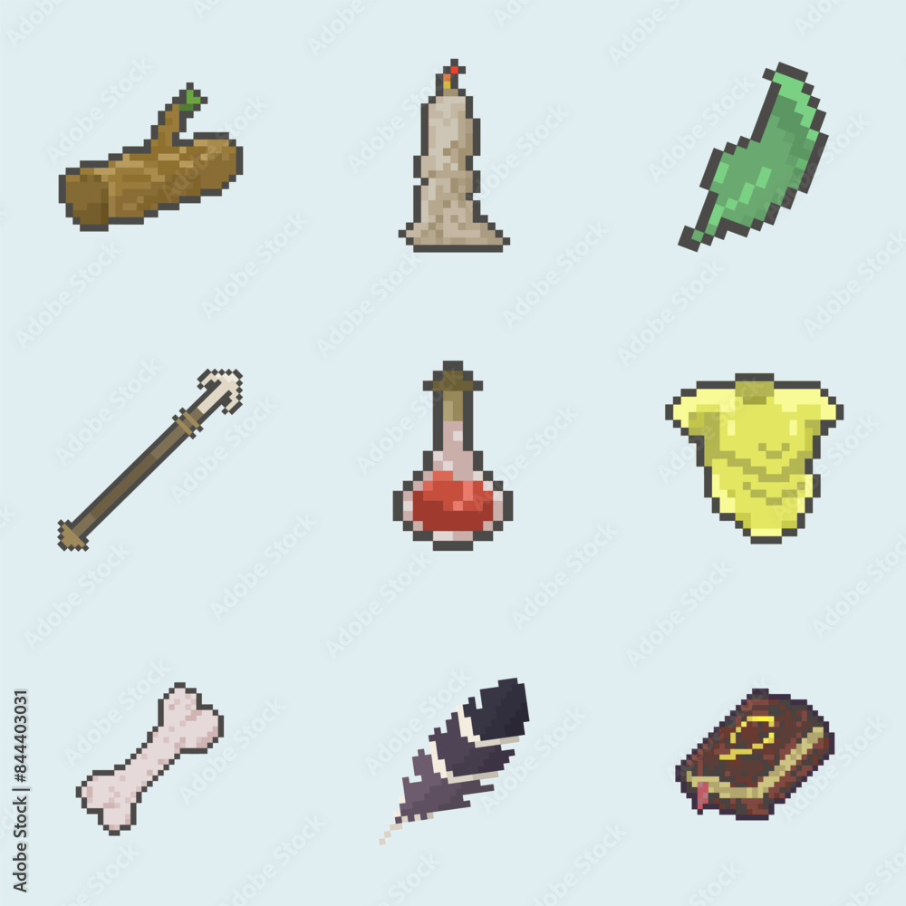 game items collection pixel art bundle collection for your digital ...