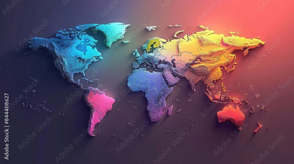 Interactive world map with clickable regions Stock Illustration | Adobe ...