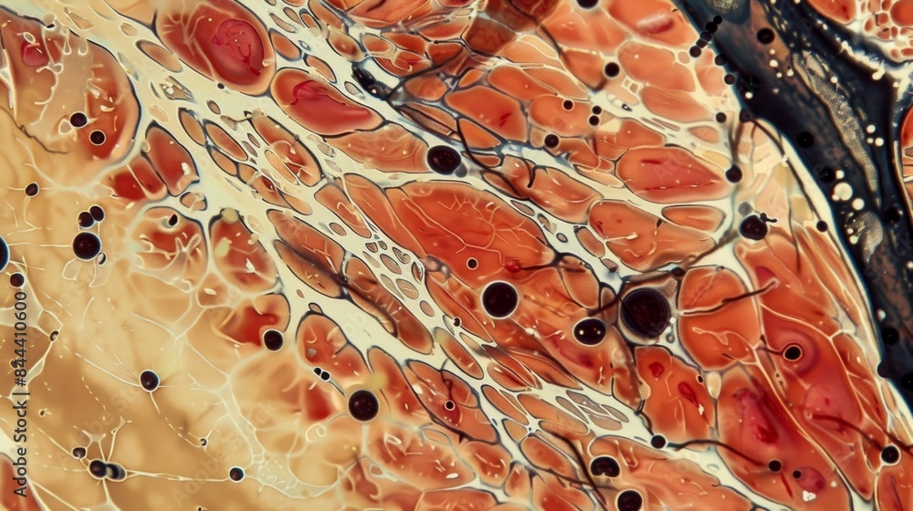 A skeletal muscle tissue sample showing the abnormal storage of ...
