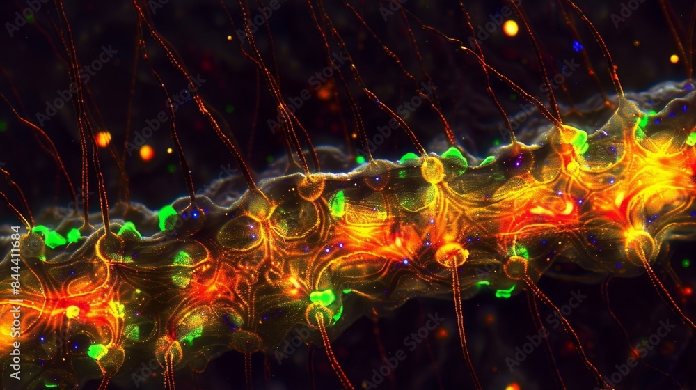 Fluorescently labeled dendrites displaying the presence of receptors ...