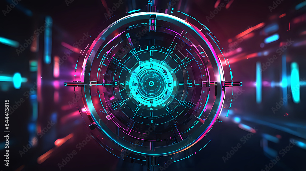 Time Futuristic Digital Background with Numbers and Technology Design ...