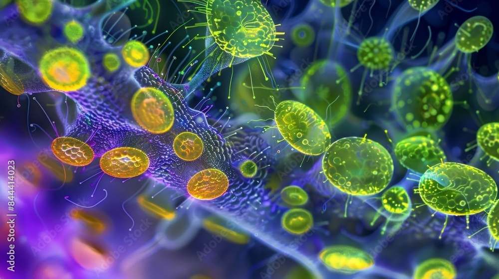 Colorcoded image showing the transport of small molecules through ...