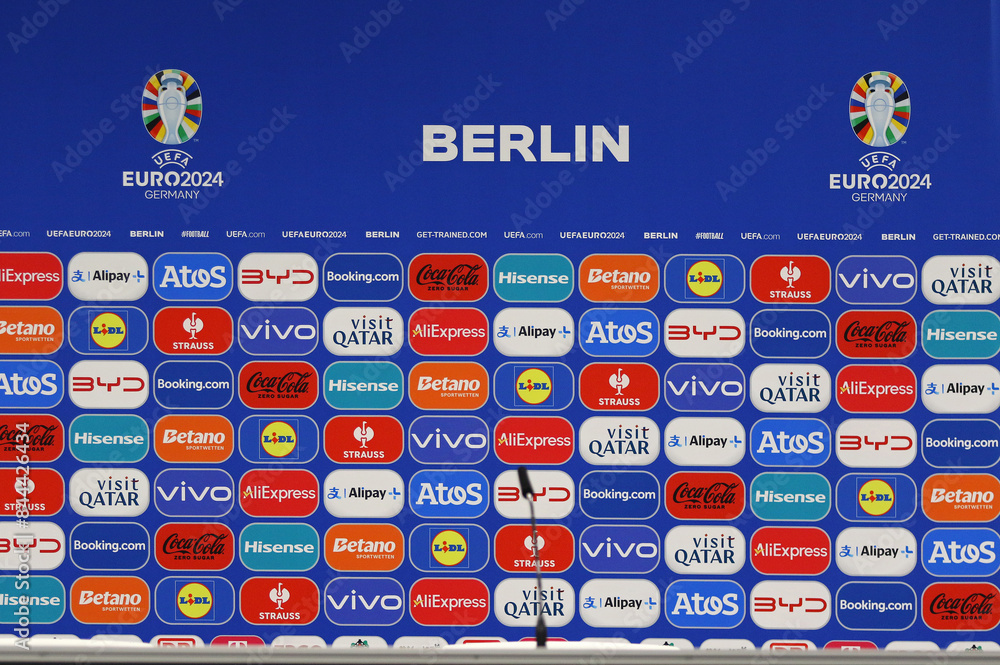 Berlin, Germany - June 7, 2024: UEFA EURO 2024 advertisement decoration ...