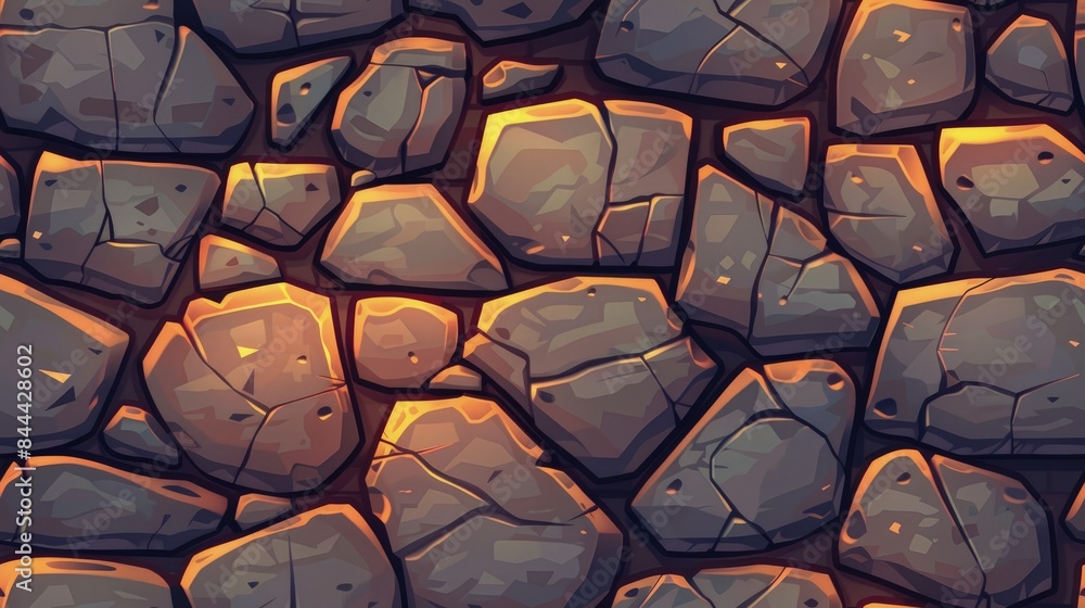 Seamless stone wall texture, 2d game stone texture, cartoon seamless ...