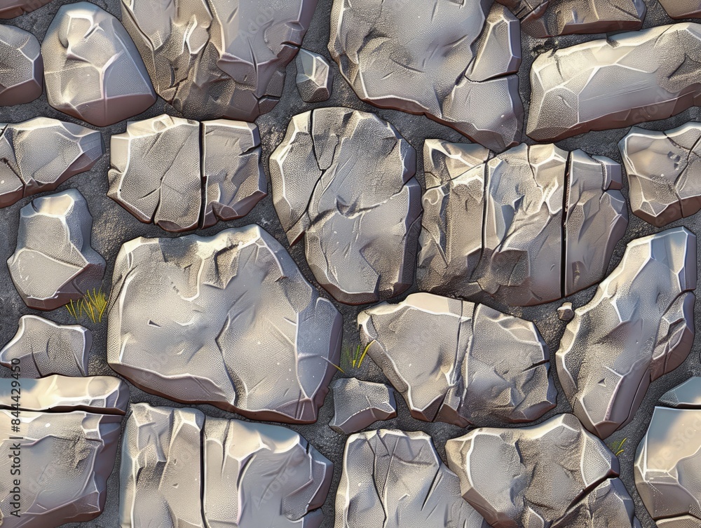 Seamless stone wall texture, 2d game stone texture, cartoon seamless ...