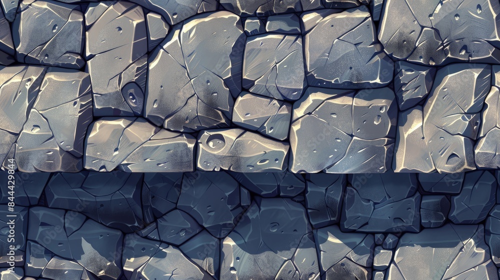 Seamless stone wall texture, 2d game stone texture, cartoon seamless ...
