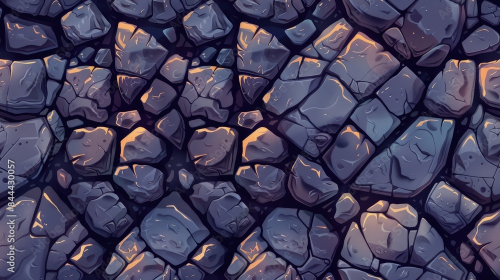 Seamless stone wall texture, 2d game stone texture, cartoon seamless ...