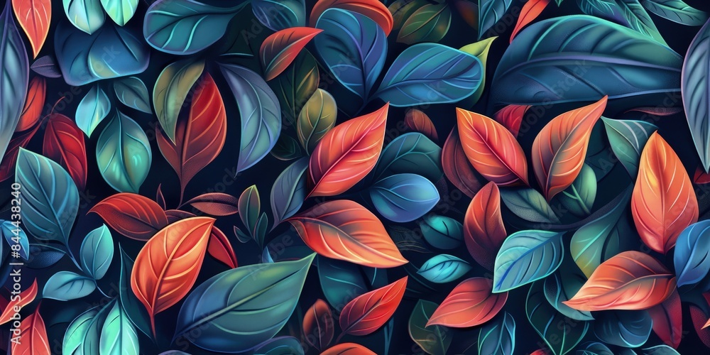 Seamless botanical texture, 2d game botanical texture, cartoon seamless ...