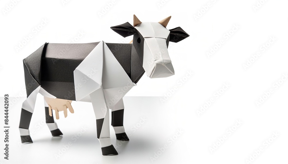 Animal concept origami isolated on white background of a black and ...