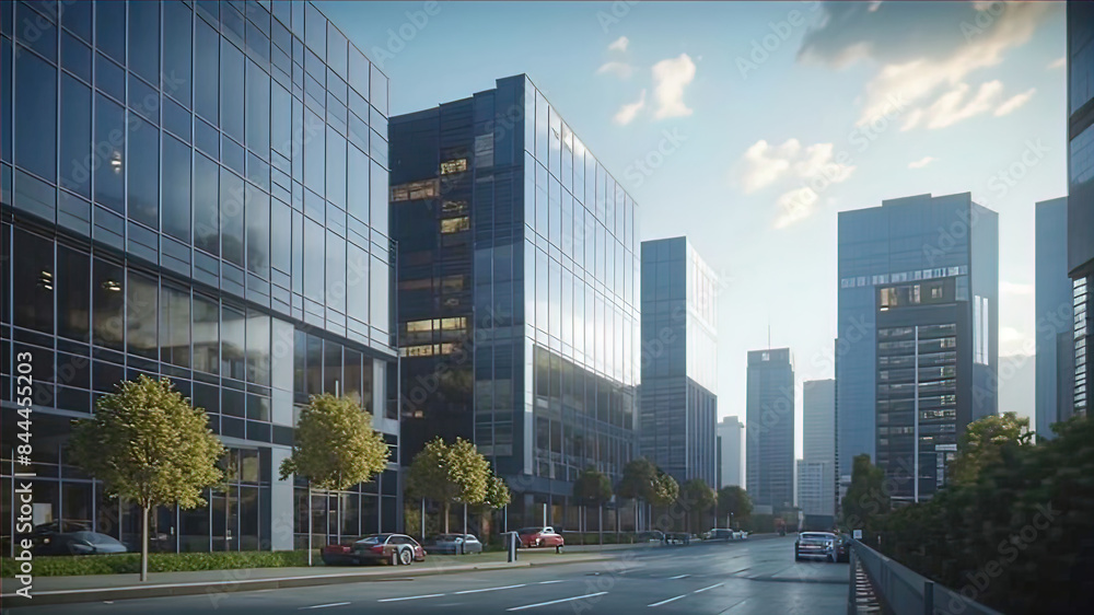 Commercial real estate development project, large multi-story office ...